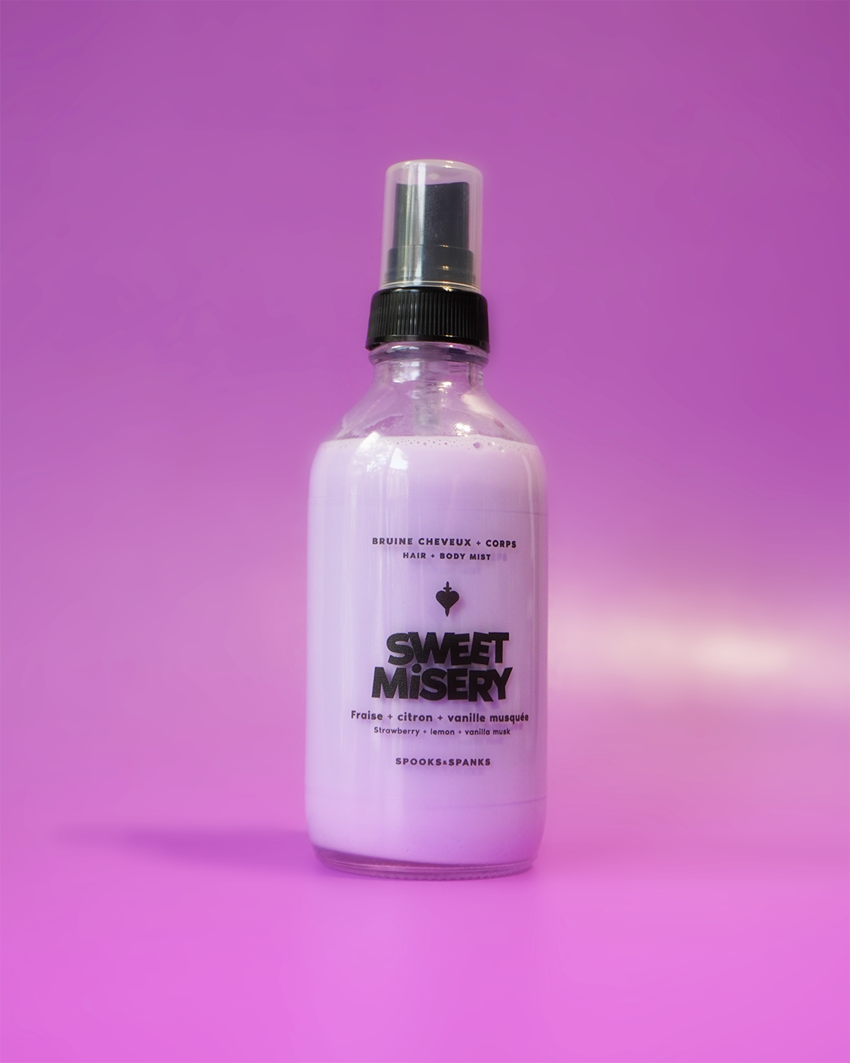 Sweet Misery lemon + strawberry + vanilla musk hair + body mist – Spooks & Spanks